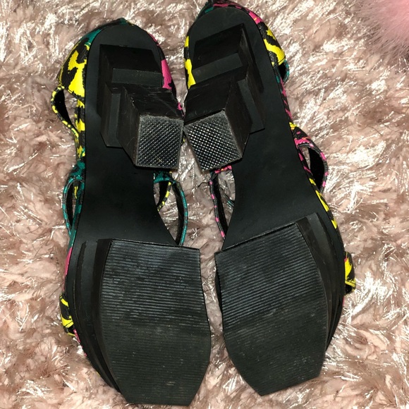 Privileged | Shoes | Wals Strappy Multiombr Leopard Platform Heel ...